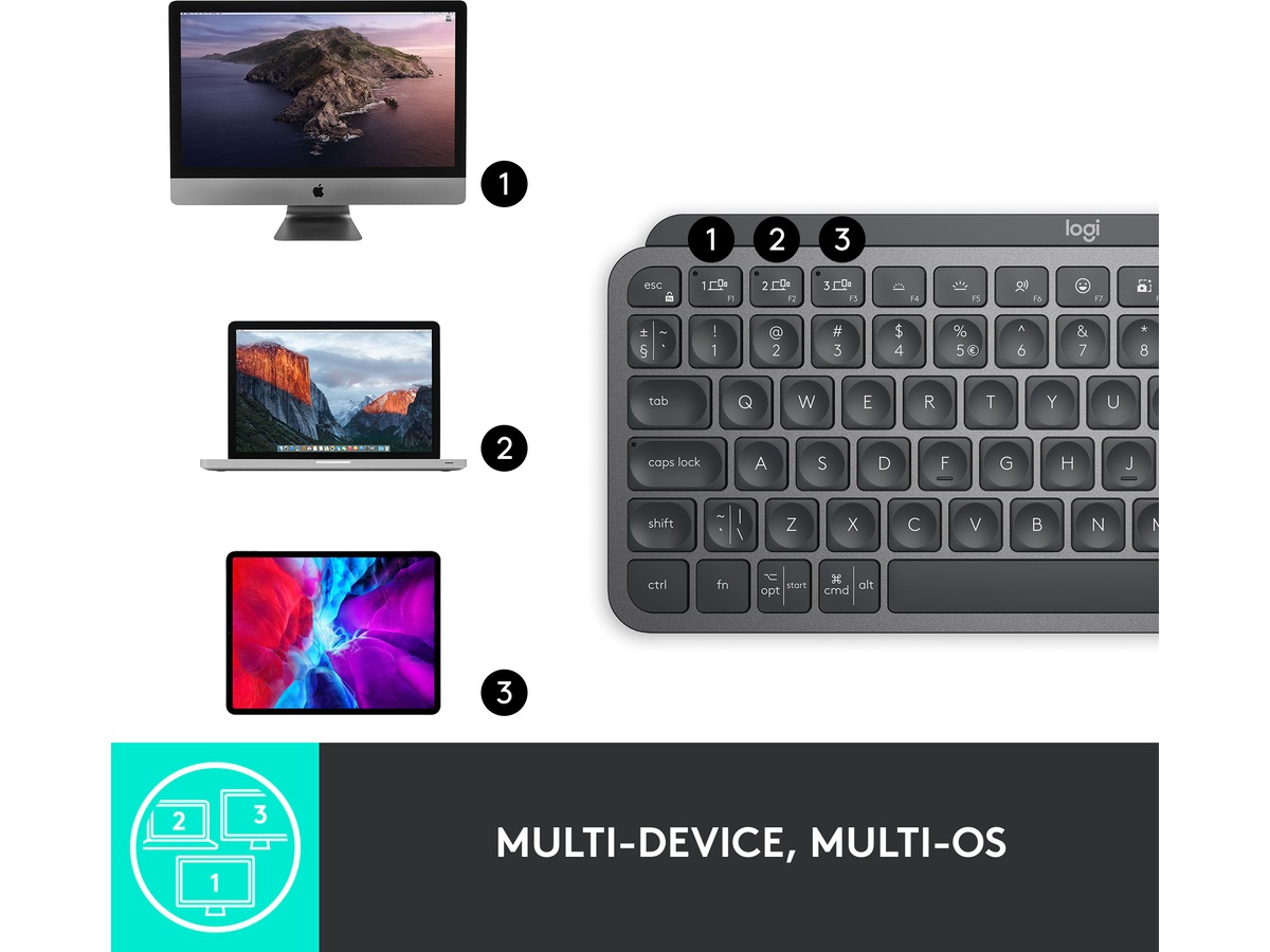Logitech MX Keys Mini - GRAPHITE - Tastatur - Komplett.no