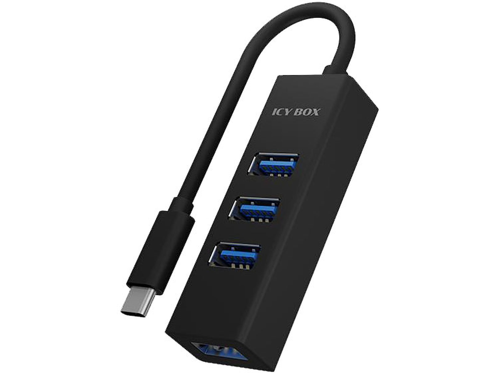 ICY BOX Type-C® til 4-ports USB 3.0 Type-A Hub, aluminiumsdeksel ...